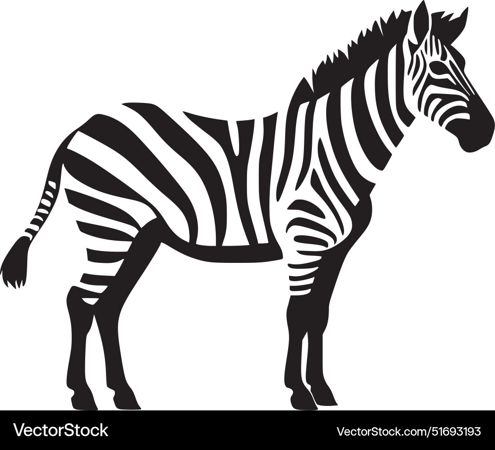 Zebra - minimalist and flat logo Royalty Free Vector Image