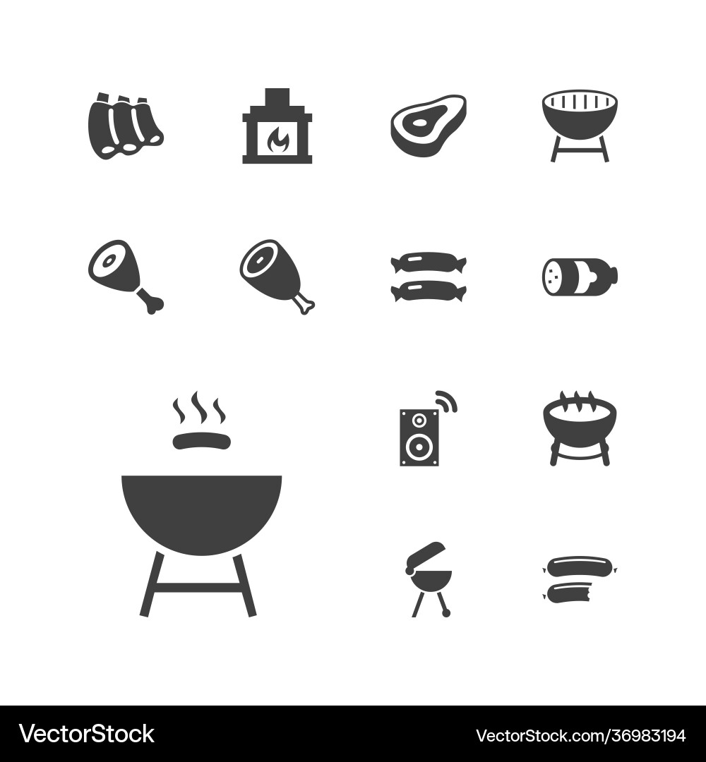 13 grill icons Royalty Free Vector Image - VectorStock