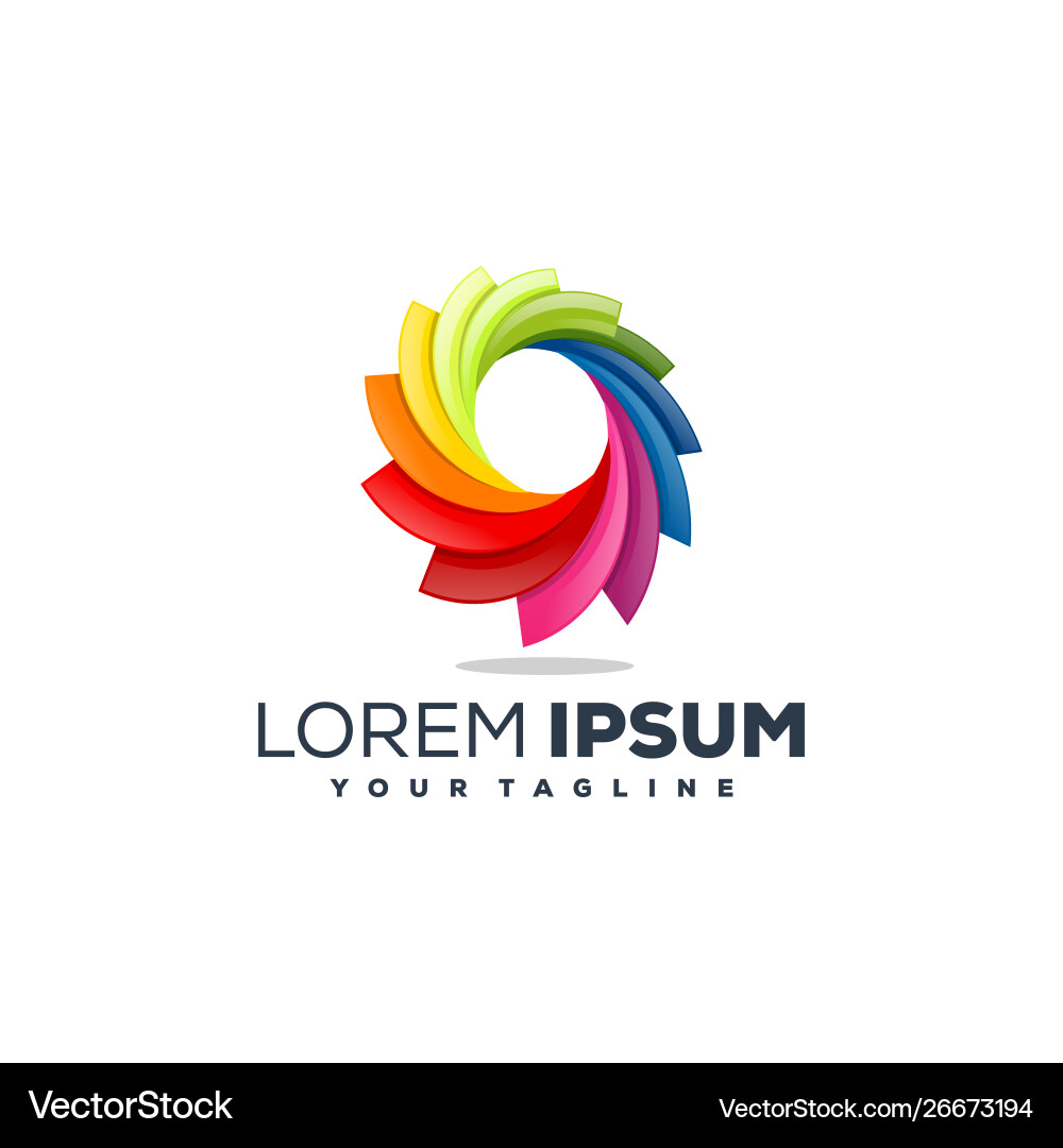 Awesome circle gradient logo design Royalty Free Vector