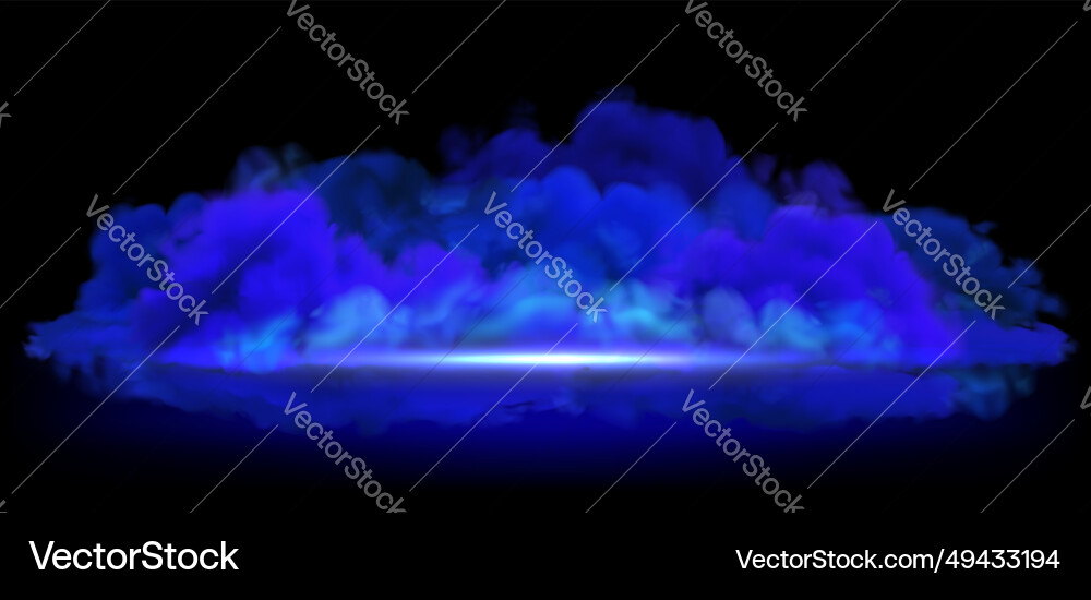 Blue smoke on ground backdrop Royalty Free Vector Image