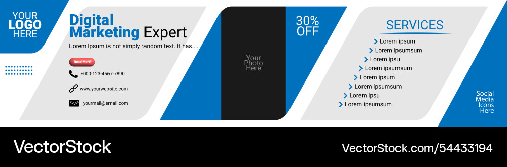 Customizable linkedin cover templates Royalty Free Vector