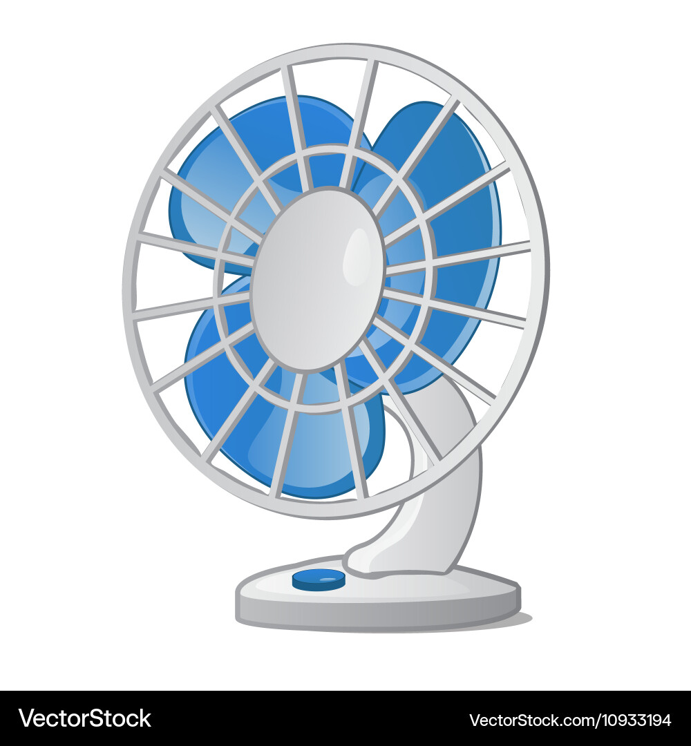 Desktop small fan with blue blades Royalty Free Vector Image
