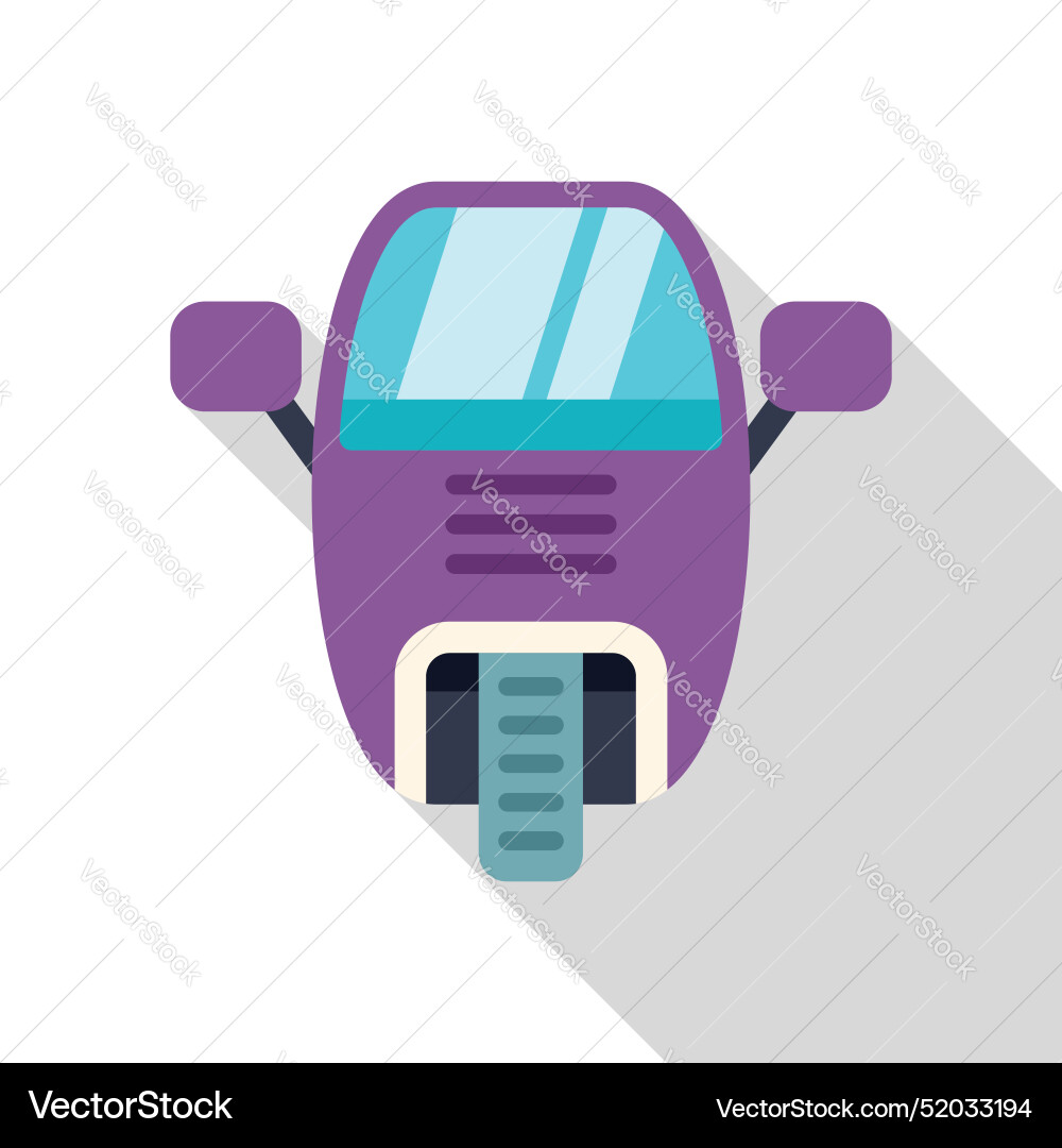 Front view of purple scooter Royalty Free Vector Image