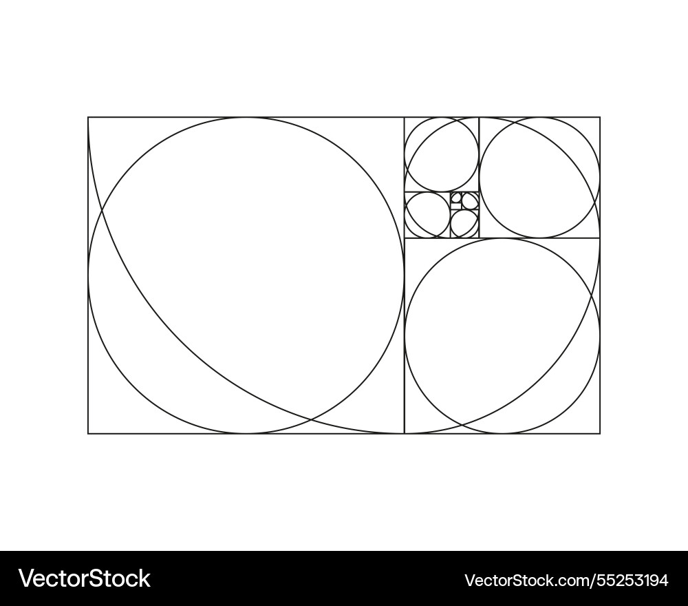 Golden ratio template method section Royalty Free Vector