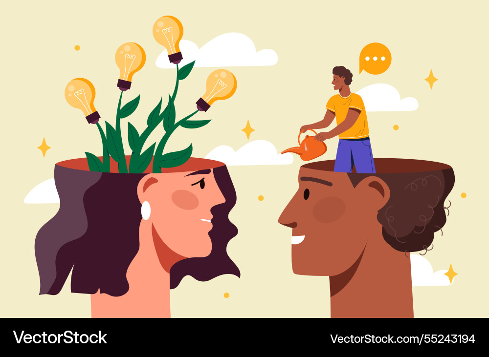 Growth and idea sharing concept Royalty Free Vector Image