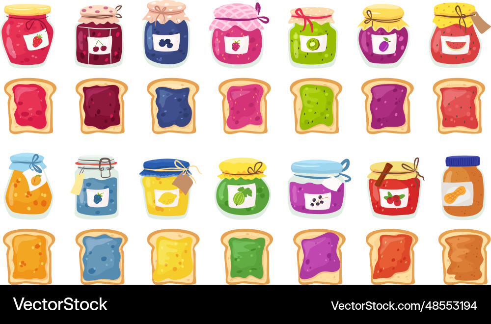 Jam & Jelly Toast Spread Royalty Free Vector Image