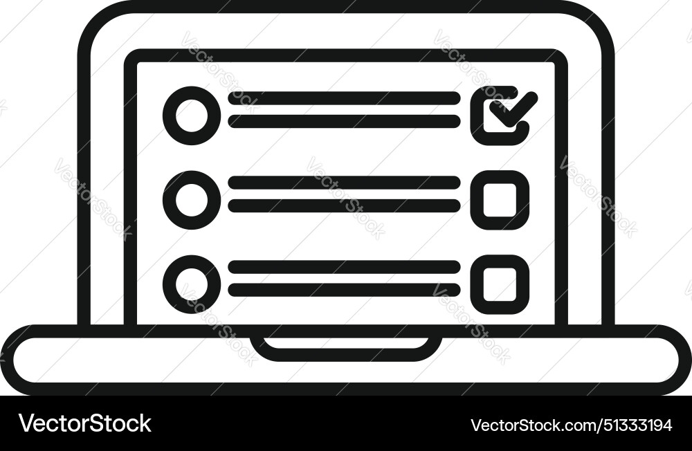 Laptop with checklist icon Royalty Free Vector Image