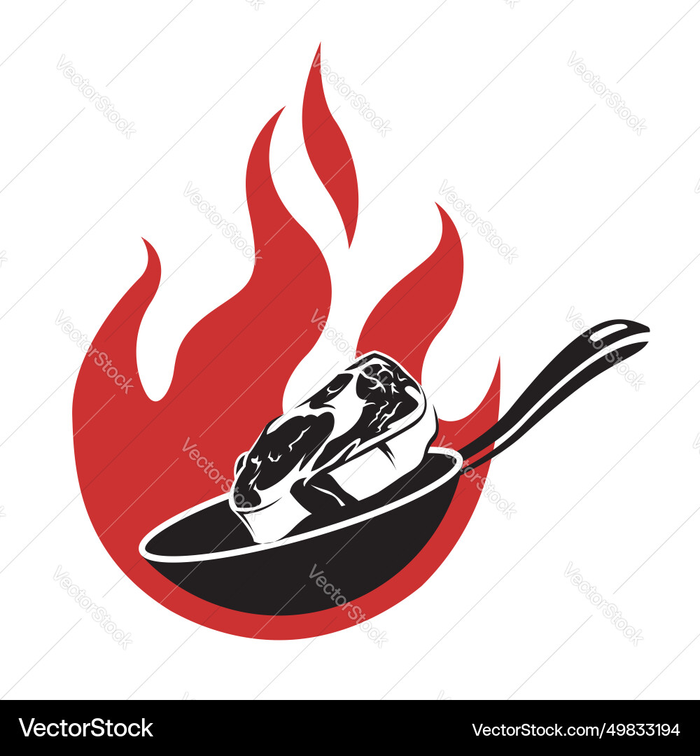 Meat cooking process on pan Royalty Free Vector Image