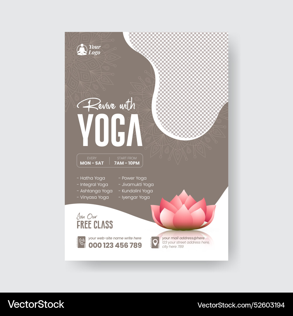 Modern yoga flyer meditation flyer template design
