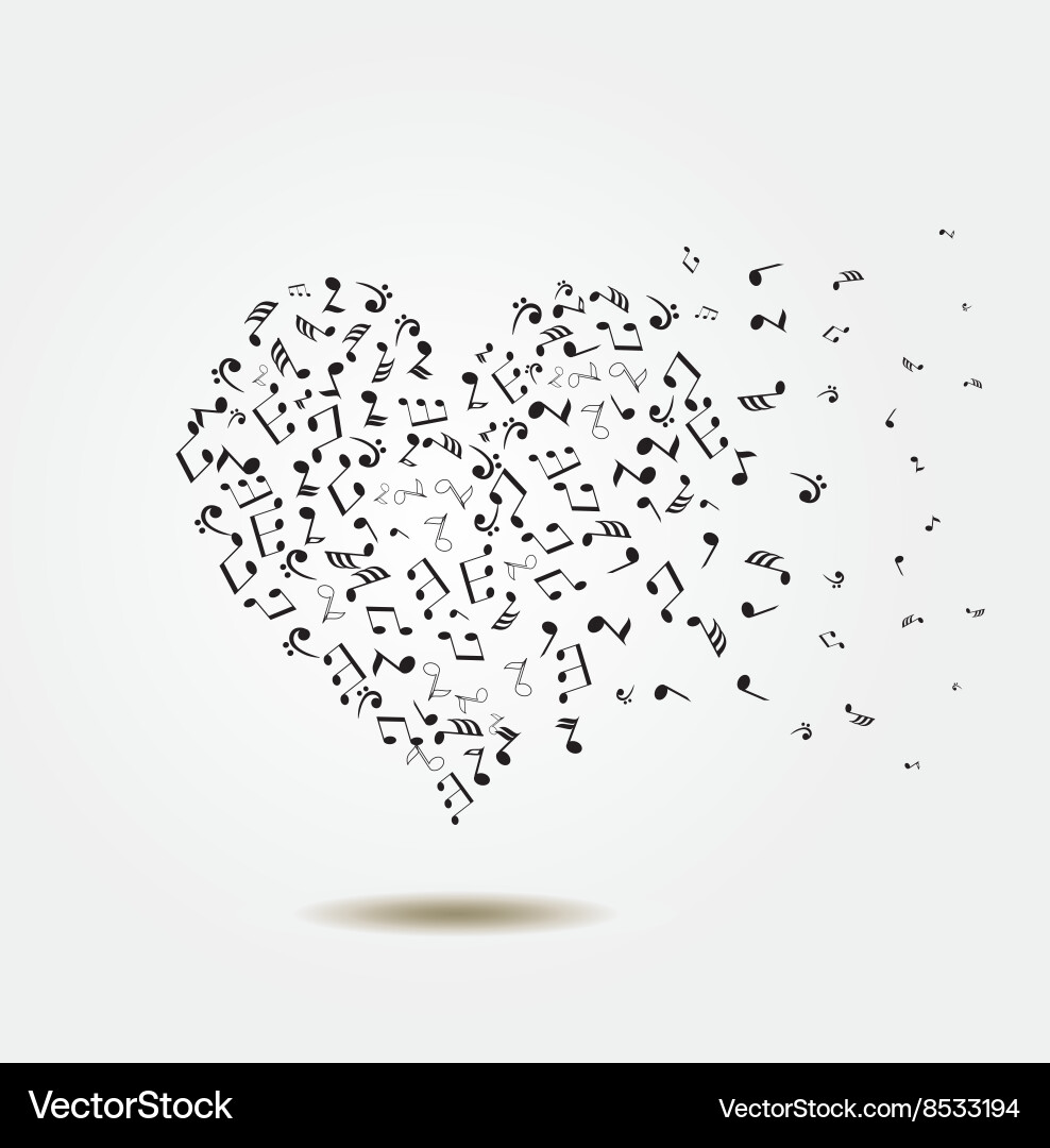 Note heart Royalty Free Vector Image - VectorStock