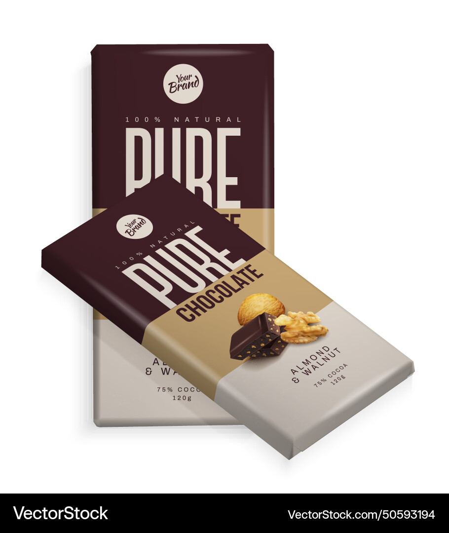 Realistic chocolate pack Royalty Free Vector Image