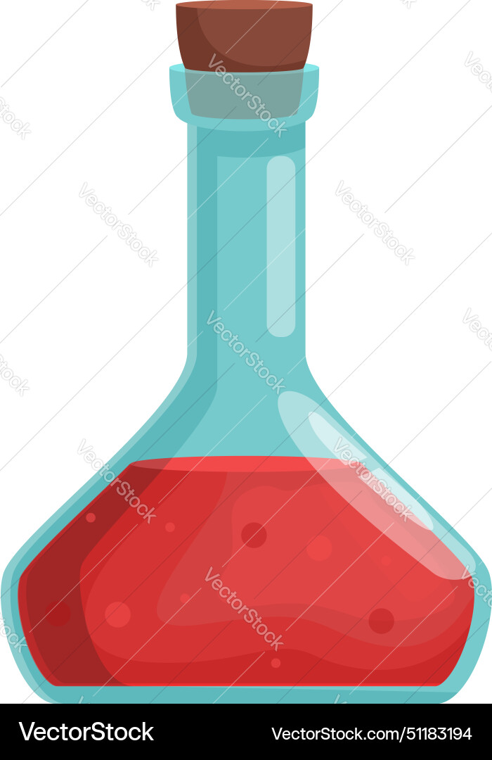 Red alchemist potion icon cartoon formula Vector Image