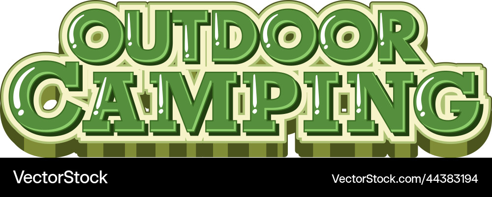 Text design for word outdoor camping Royalty Free Vector