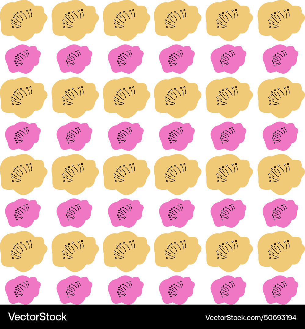 Yellow pink retro floral pattern texture wallart Vector Image