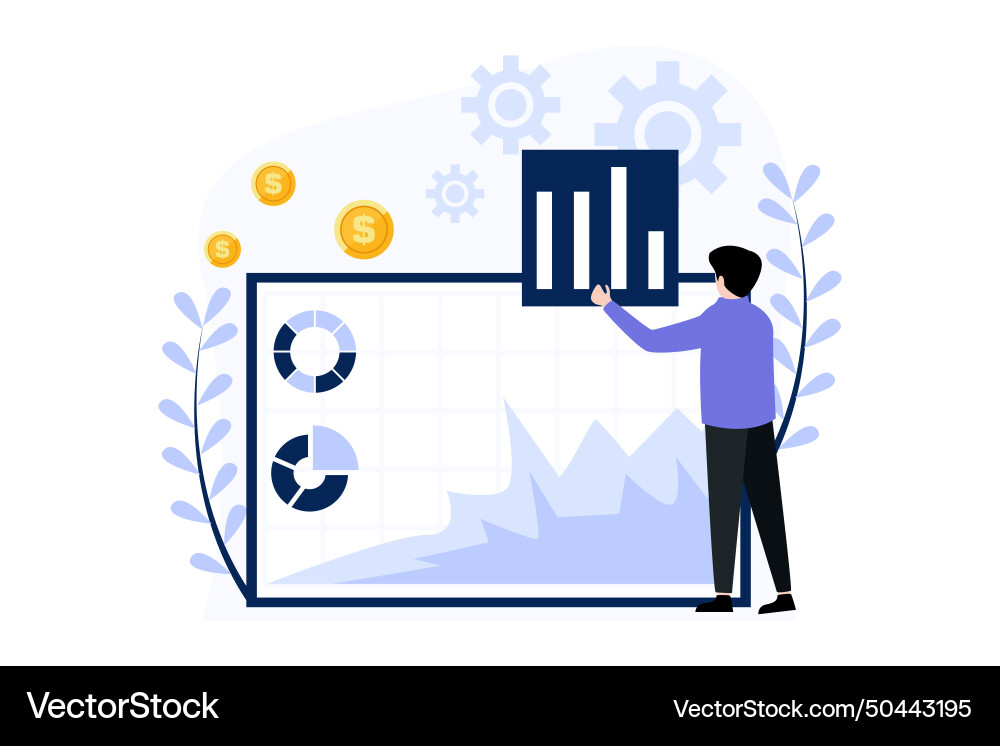 Business finance flat design Royalty Free Vector Image