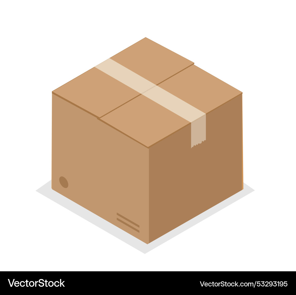 Isometric cardboard box carton closed package Vector Image