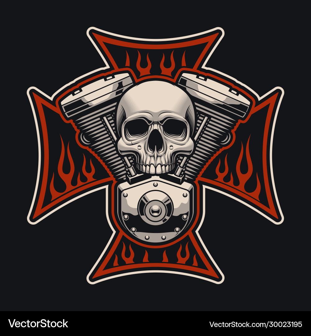 Motorcycle Cross Emblem Royalty Free Vector Image