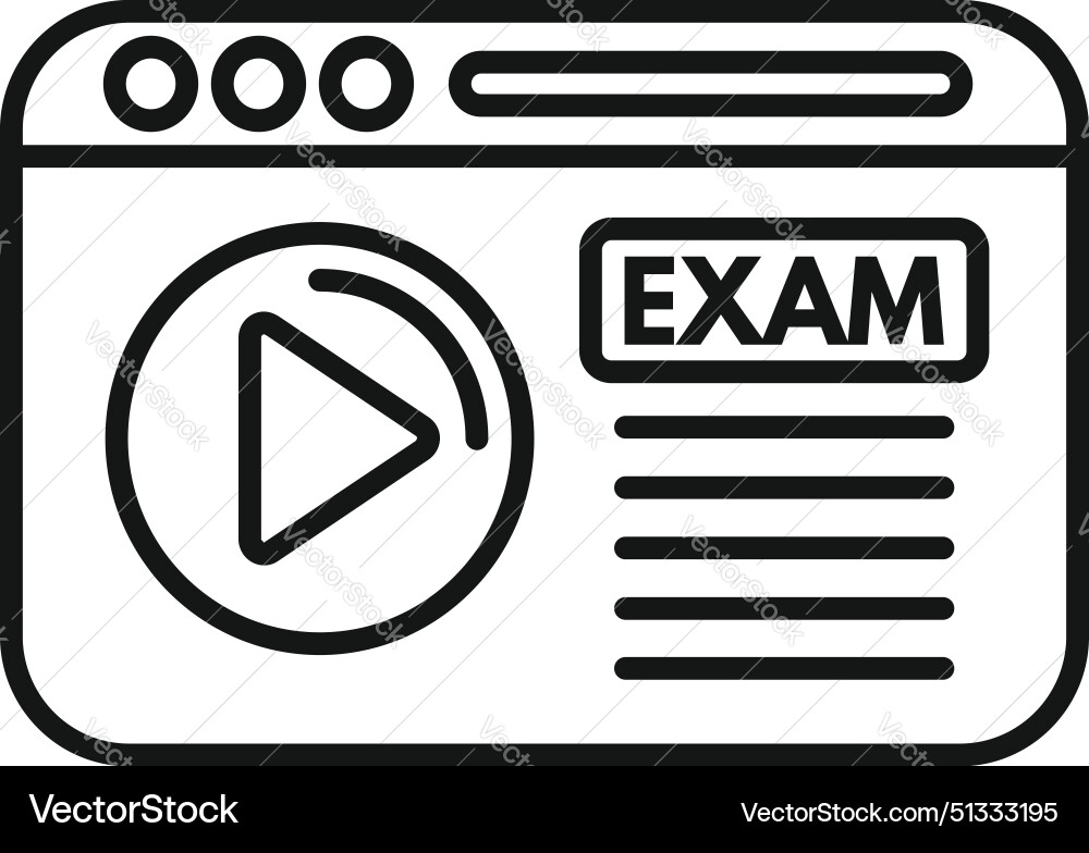 Online exam interface icon Royalty Free Vector Image