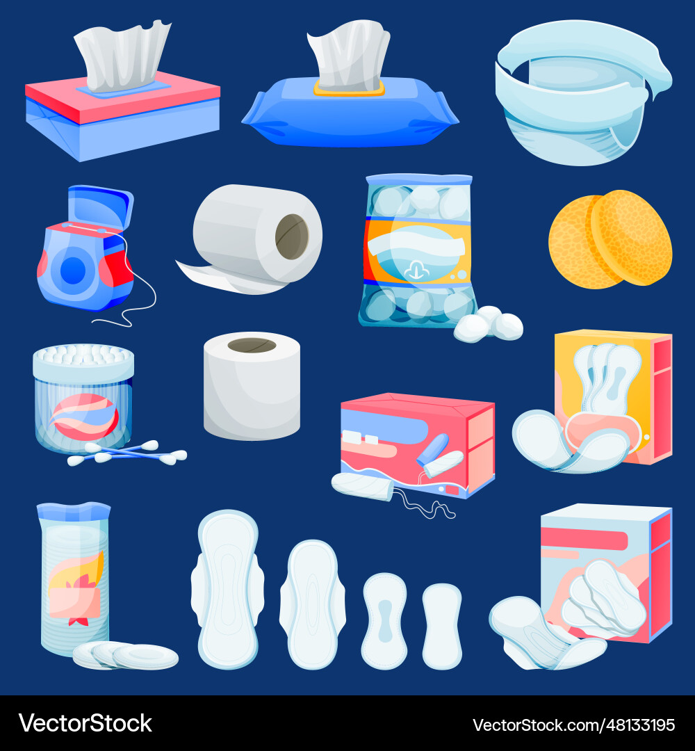 Personal hygiene supplies hygienic Royalty Free Vector Image