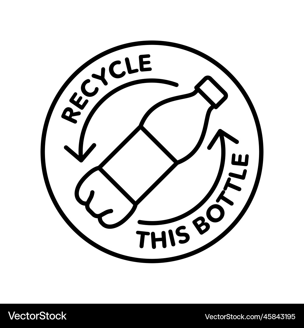 Recycled Plastic Bottle Logo Plastic Bottles Recycling Sign Vector