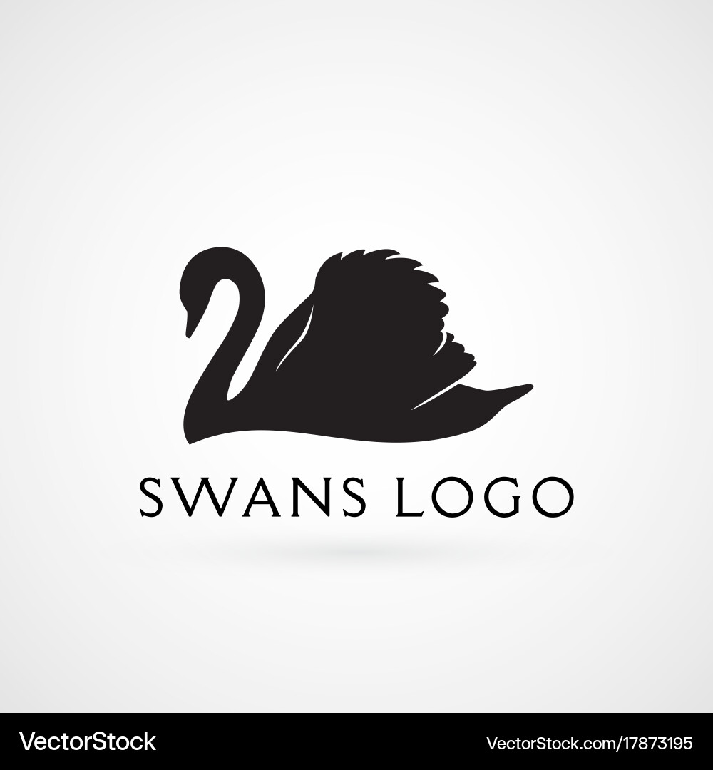 Swan logo sign emblem-04 Royalty Free Vector Image