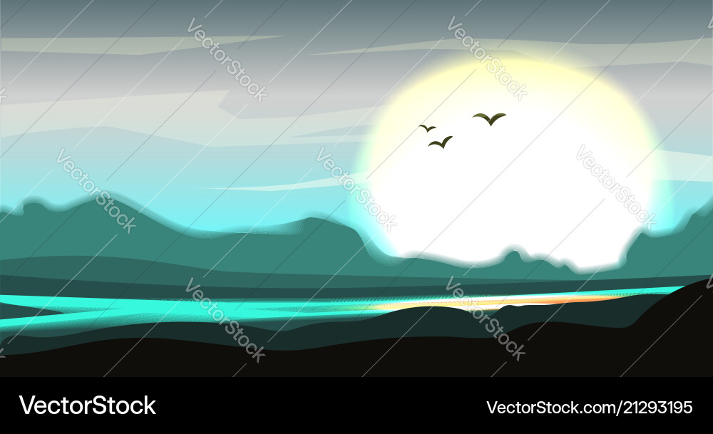 Tropical Mountain Valley Royalty Free Vector Image