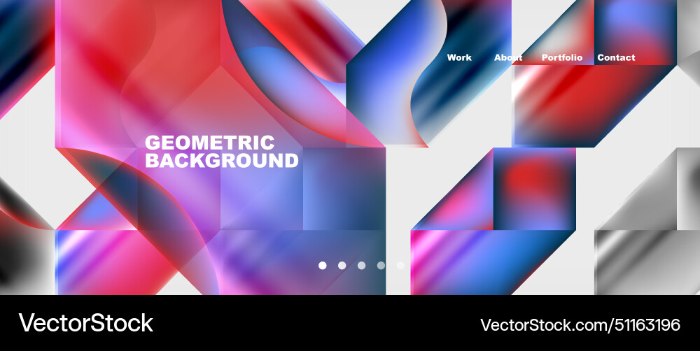 A geometric background with red blue and white Vector Image