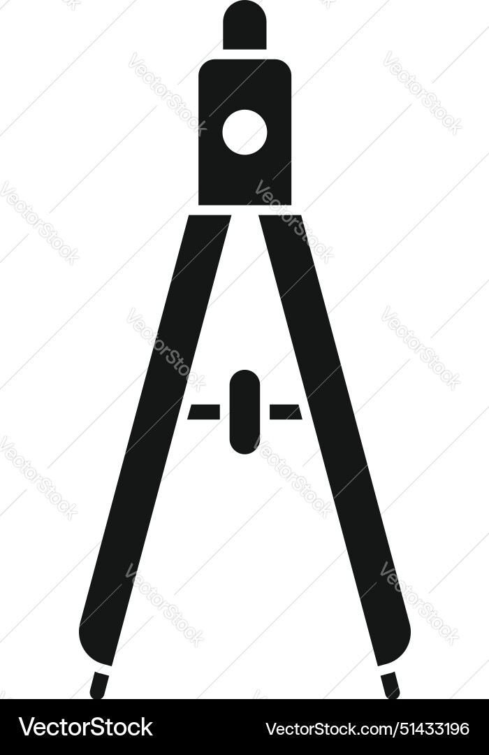 Black silhouette of a drafting compass Royalty Free Vector