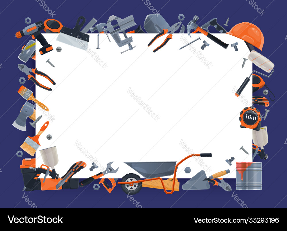 Building equipment construction repair work tools Vector Image