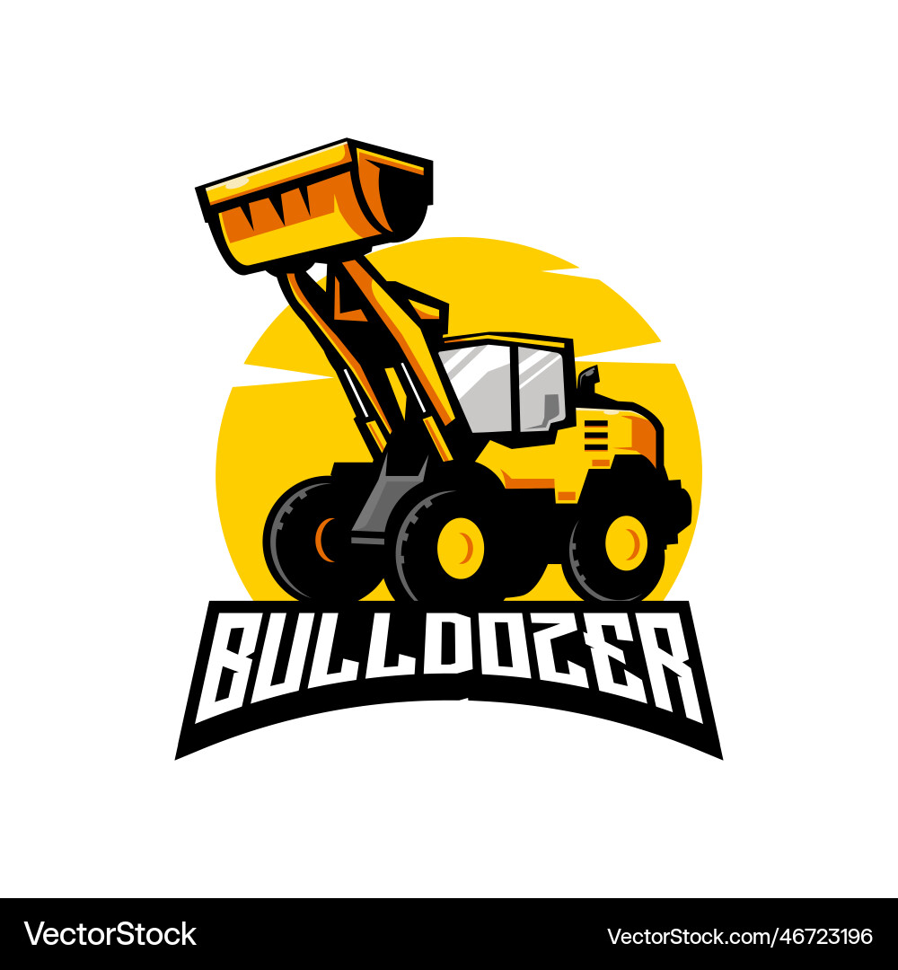 Bulldozer logo Royalty Free Vector Image - VectorStock