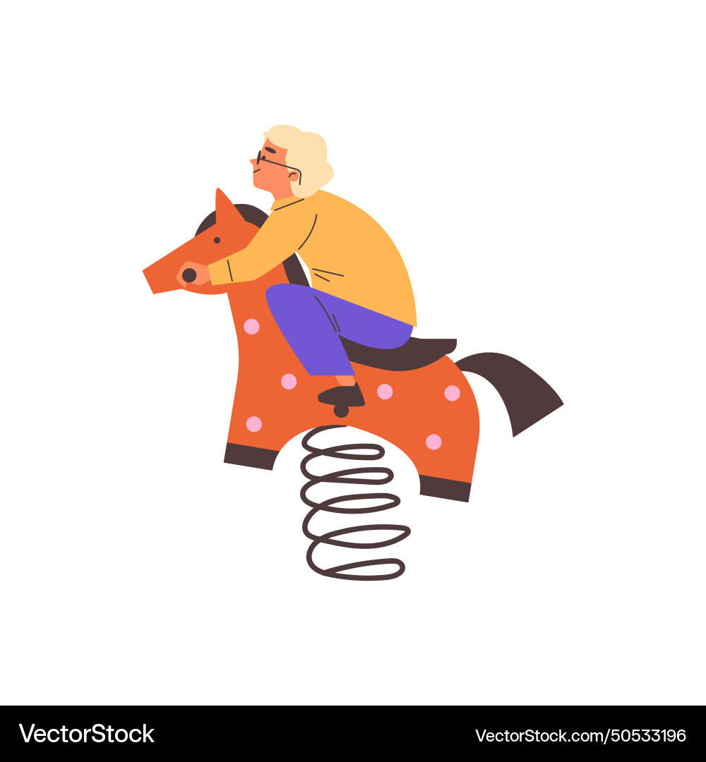 Child on spring horse ride Royalty Free Vector Image