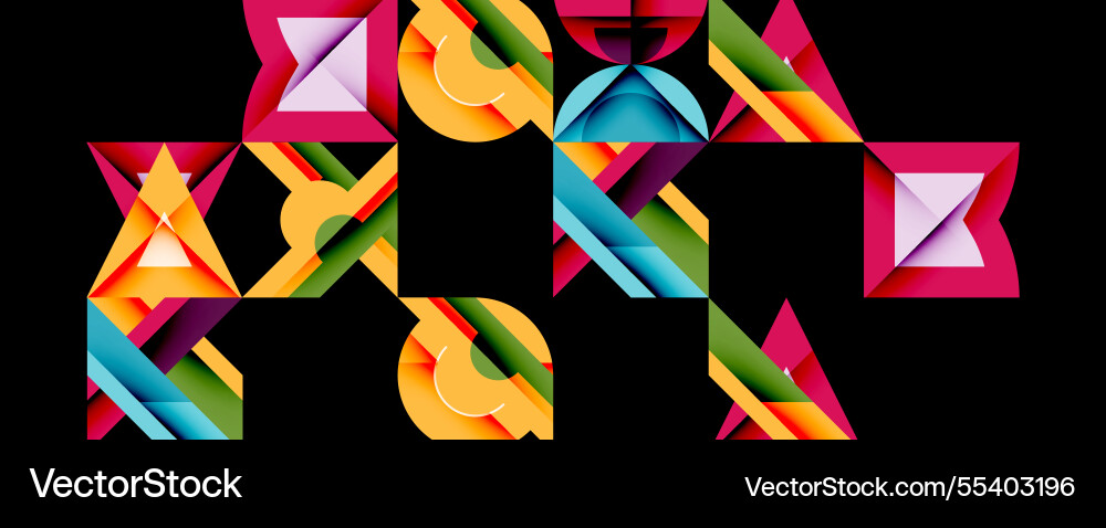 Circles squares lines abstract background Vector Image