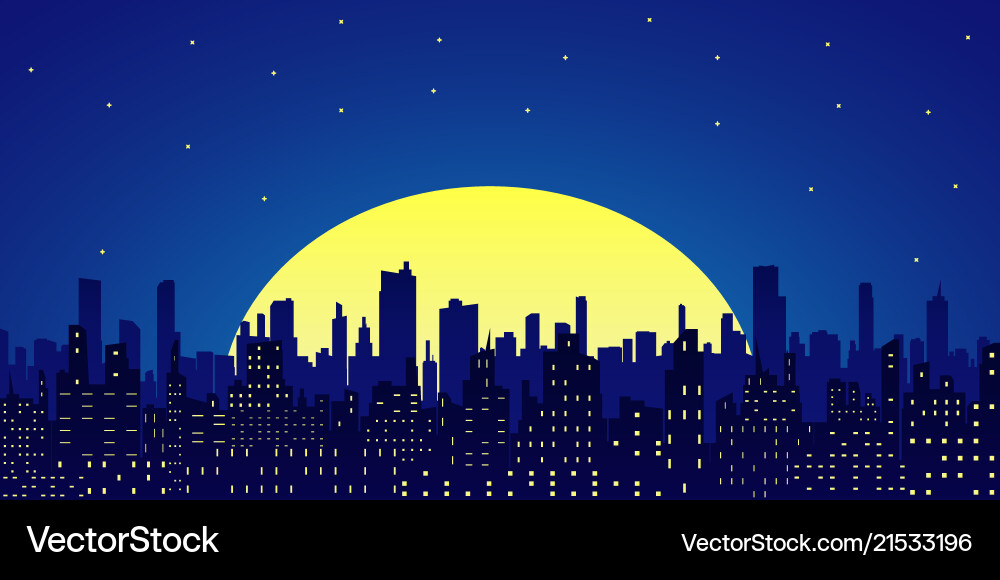 City skyline flat style Royalty Free Vector Image