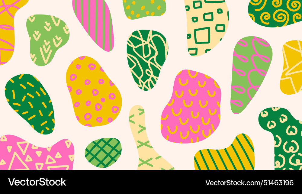 Fun abstract design with colorful shapes hand Vector Image