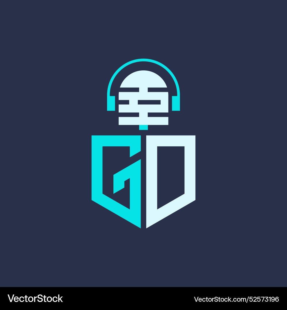 Gd microphone logo design for audio music Vector Image