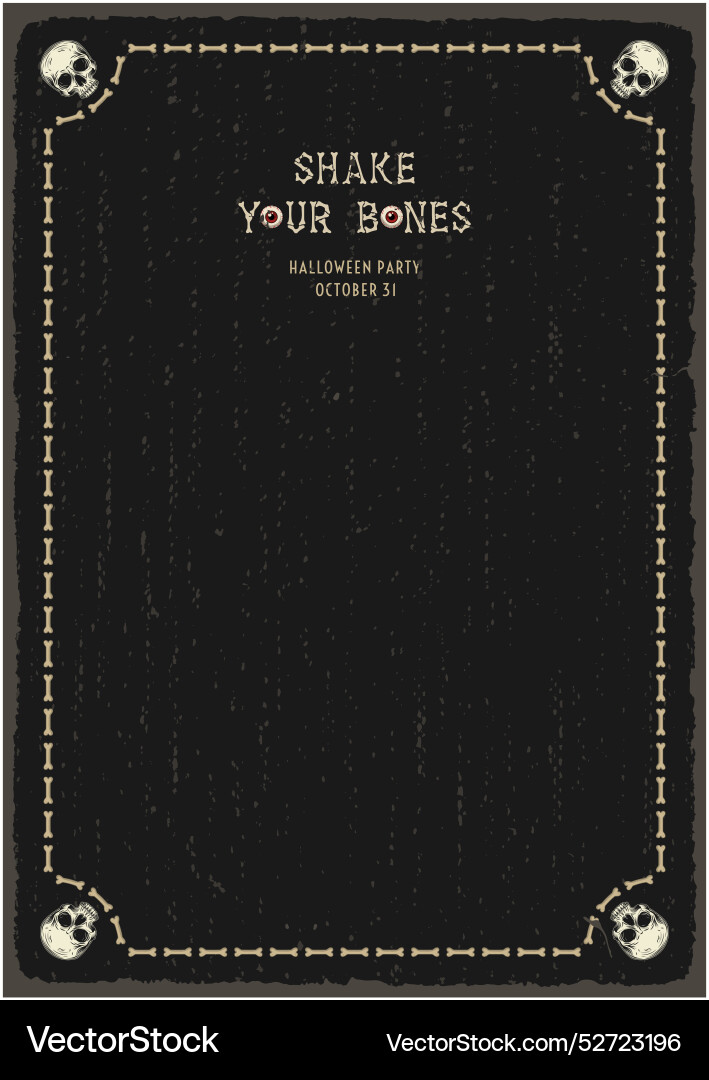 Halloween frame made with bones skulls Royalty Free Vector