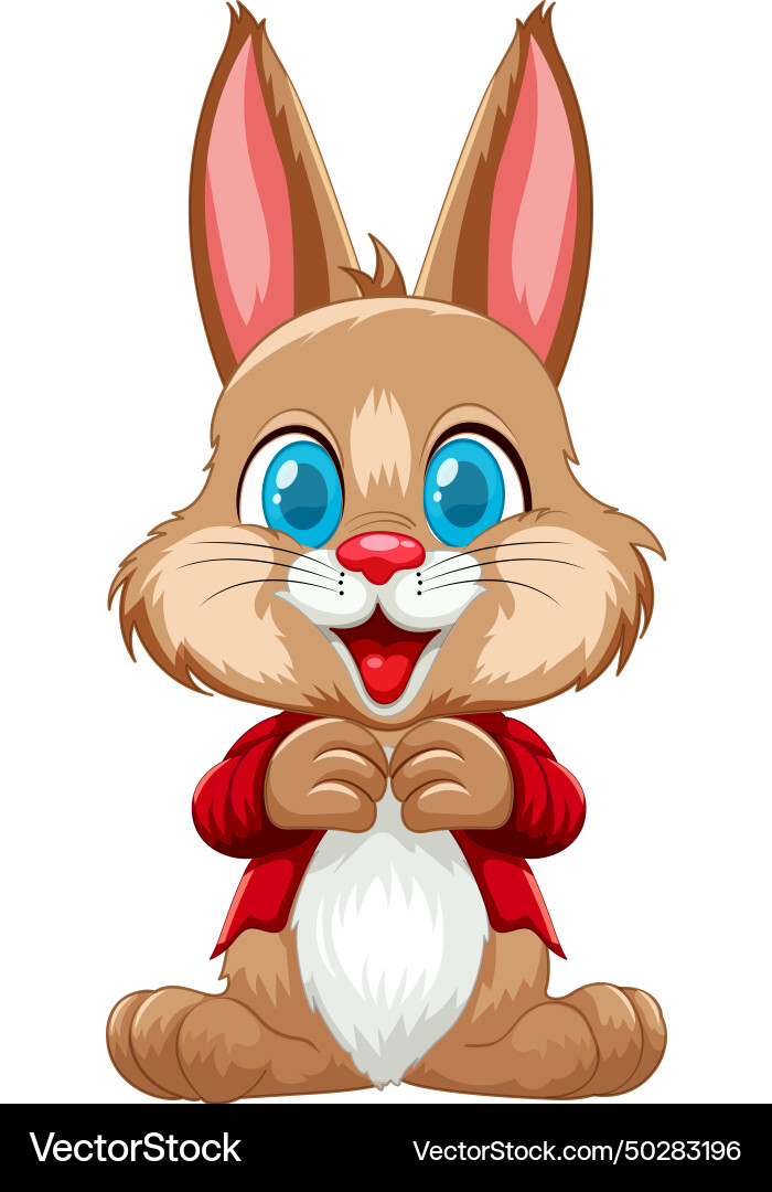 Happy rabbit character with big blue eyes Vector Image