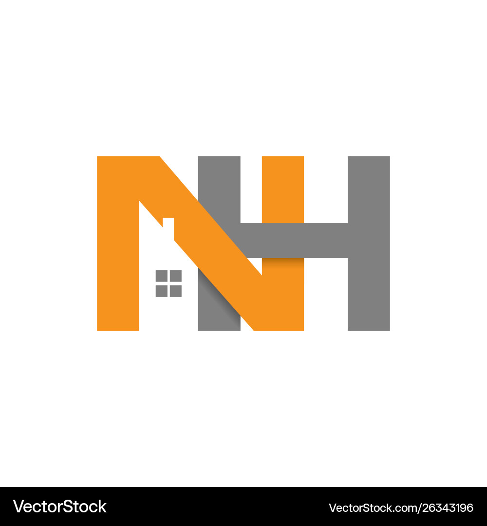 Nh initial letter realty logo design Royalty Free Vector