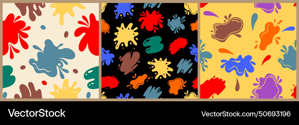 Seamless pattern with paint spots blots drops Vector Image