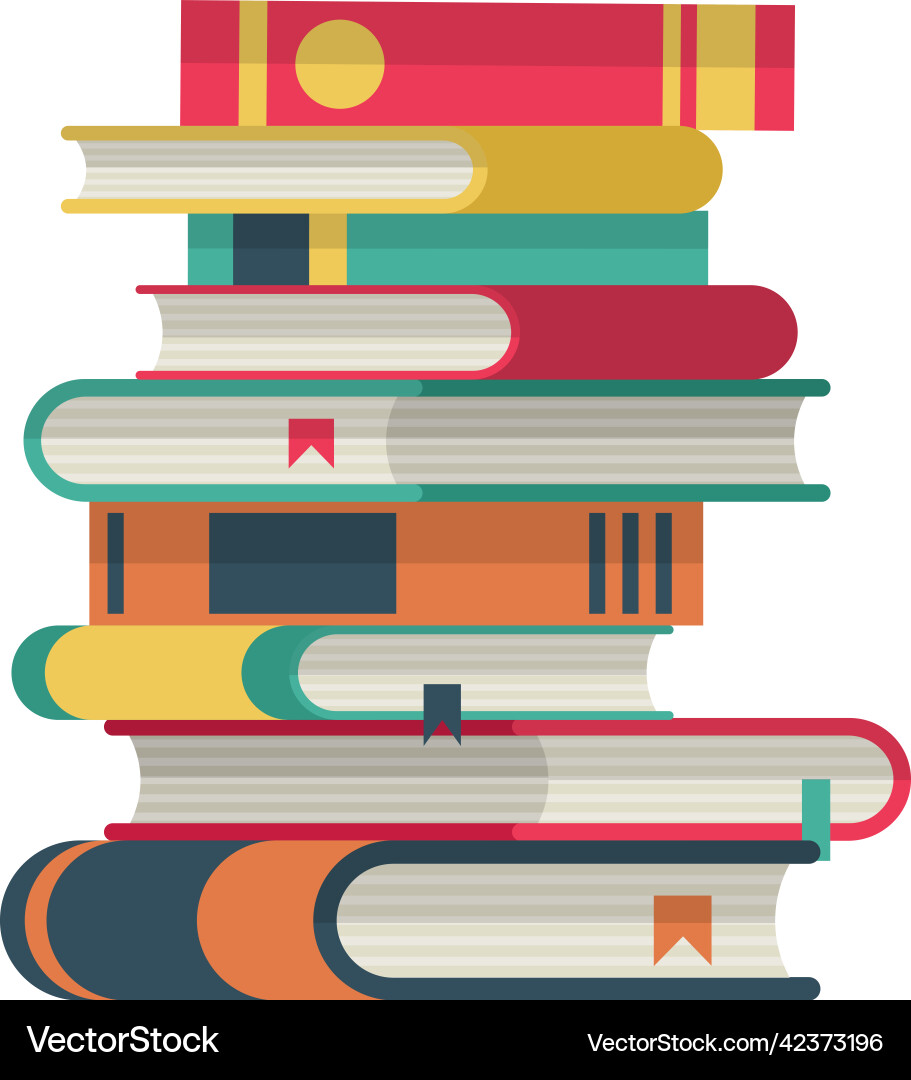Stacked book icon library symbol bookstore logo Vector Image