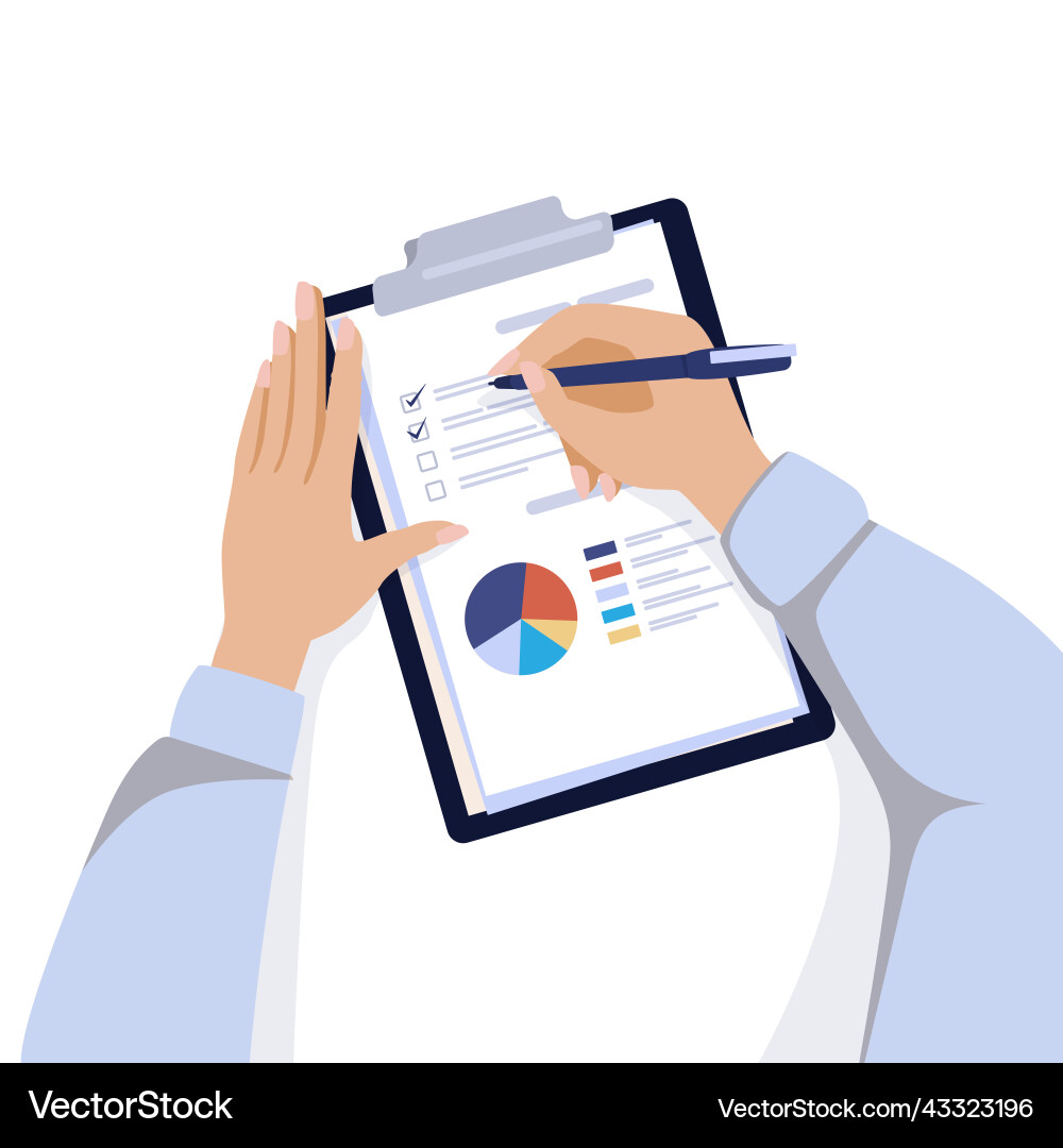 Table top view employee workspace office worker Vector Image