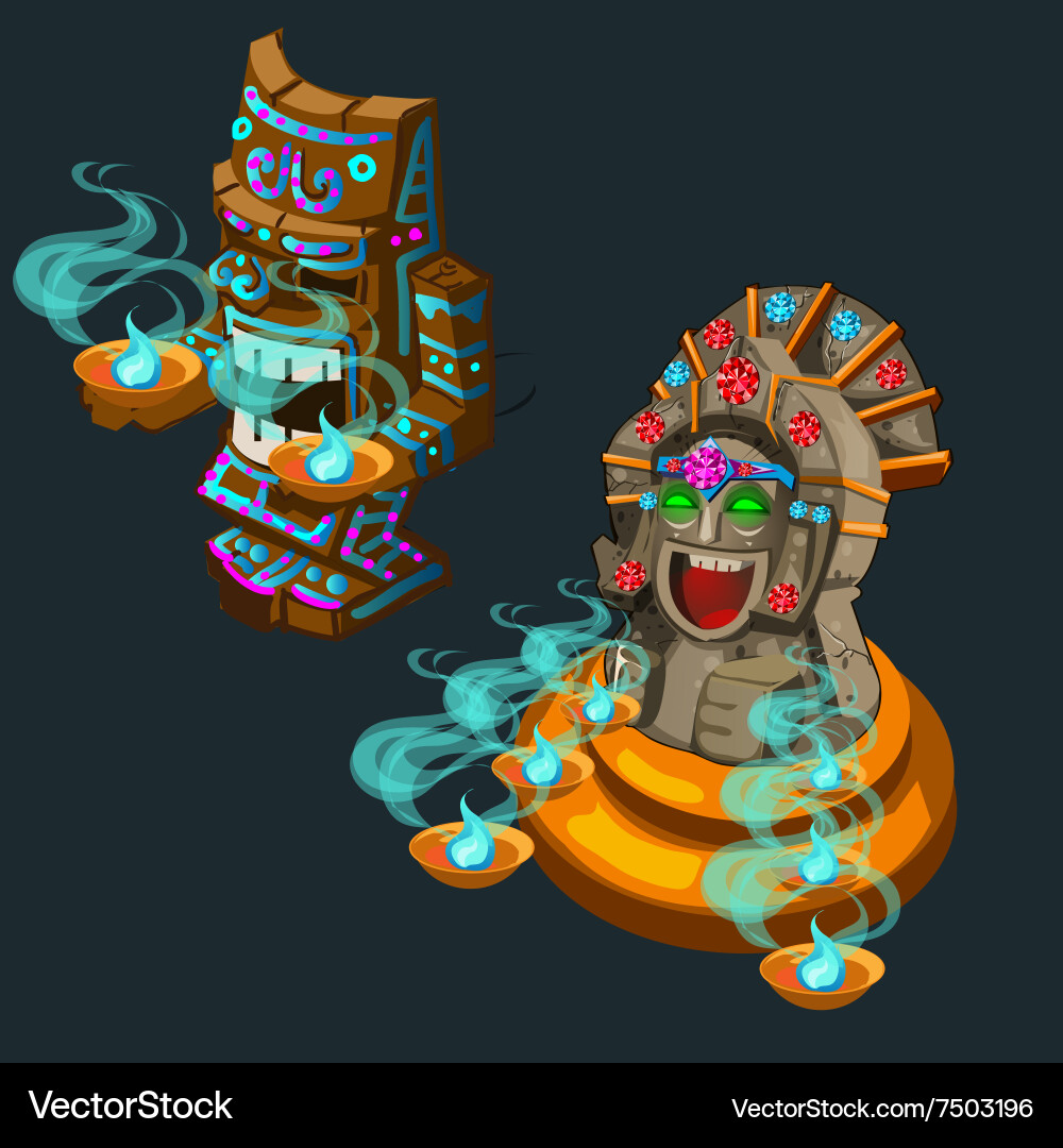 Two ancient ritual of deity Royalty Free Vector Image