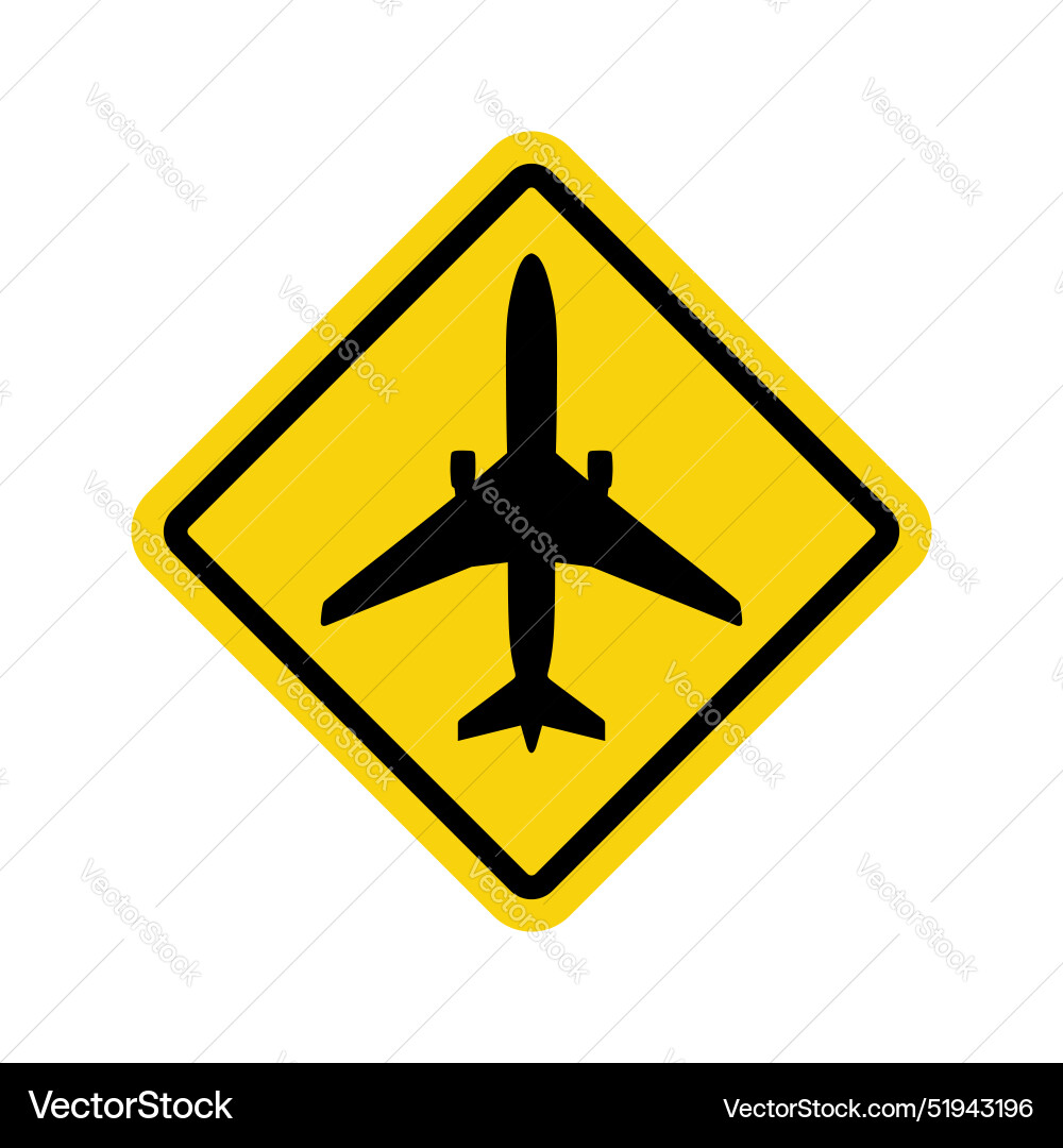 Warning of plane Royalty Free Vector Image - VectorStock
