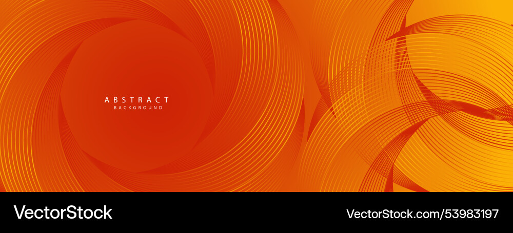 Abstract red orange waving circles lines Vector Image