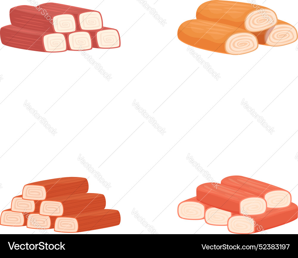 Assorted of log firewood Royalty Free Vector Image