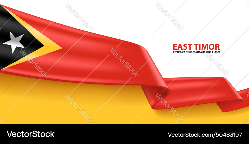 East timor 3d ribbon flag Royalty Free Vector Image