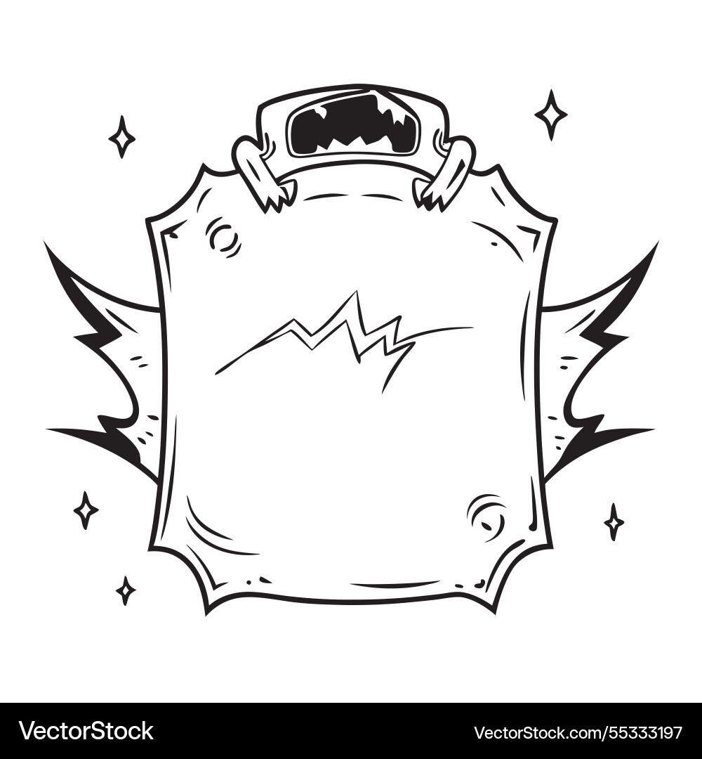 Frankenstein und Blitzgrenze mit Angst Lizenzfreier Vektor