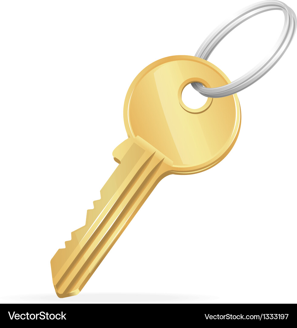 Golden key Royalty Free Vector Image - VectorStock