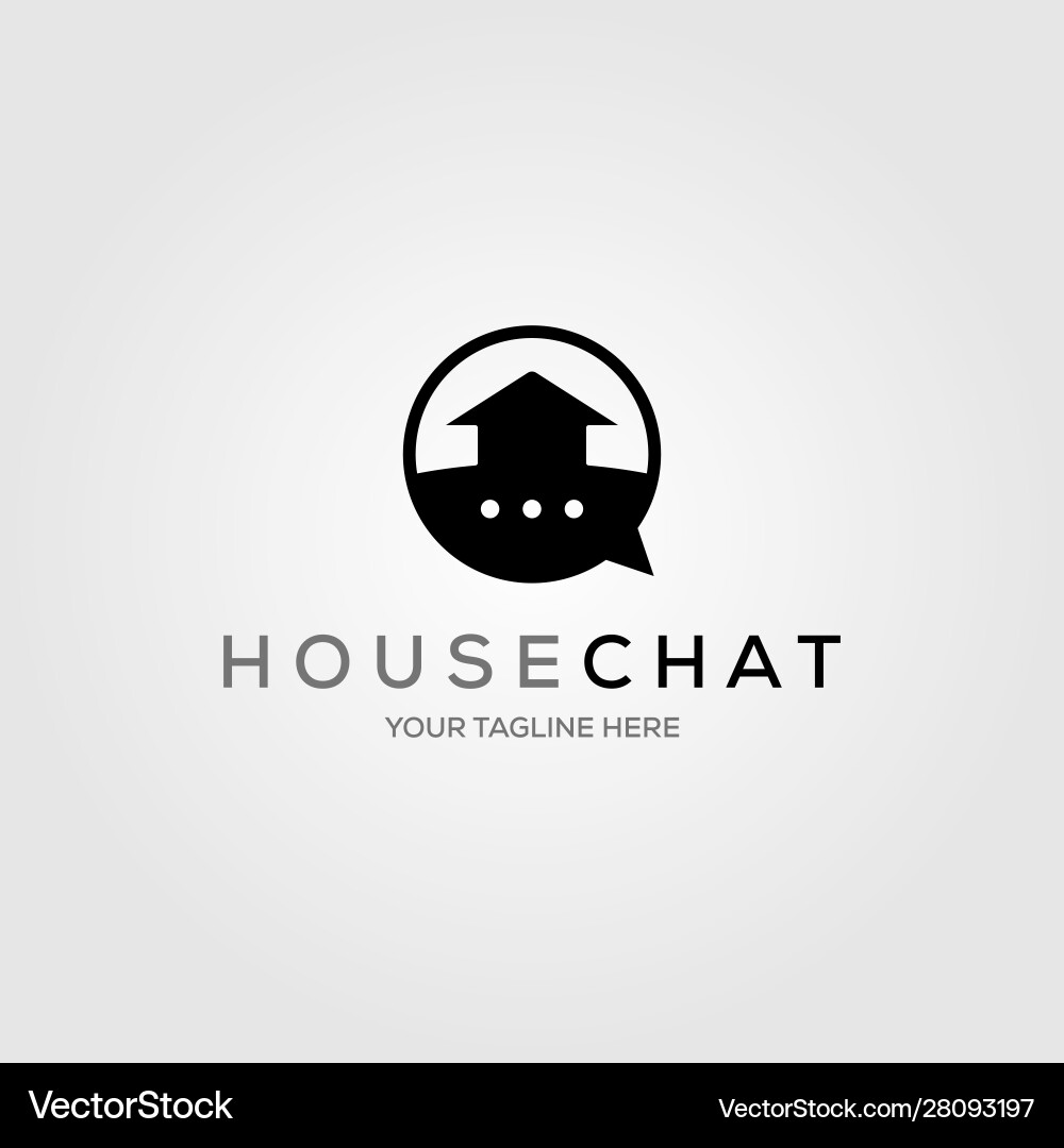 House chat logo talk creative design Royalty Free Vector
