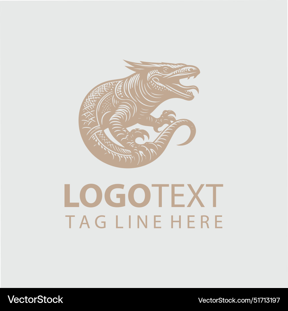 Komodo dragon logo Royalty Free Vector Image - VectorStock